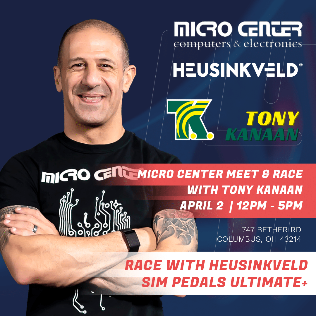 Race against a pro, Tony Kanaan at Micro Center - Heusinkveld®